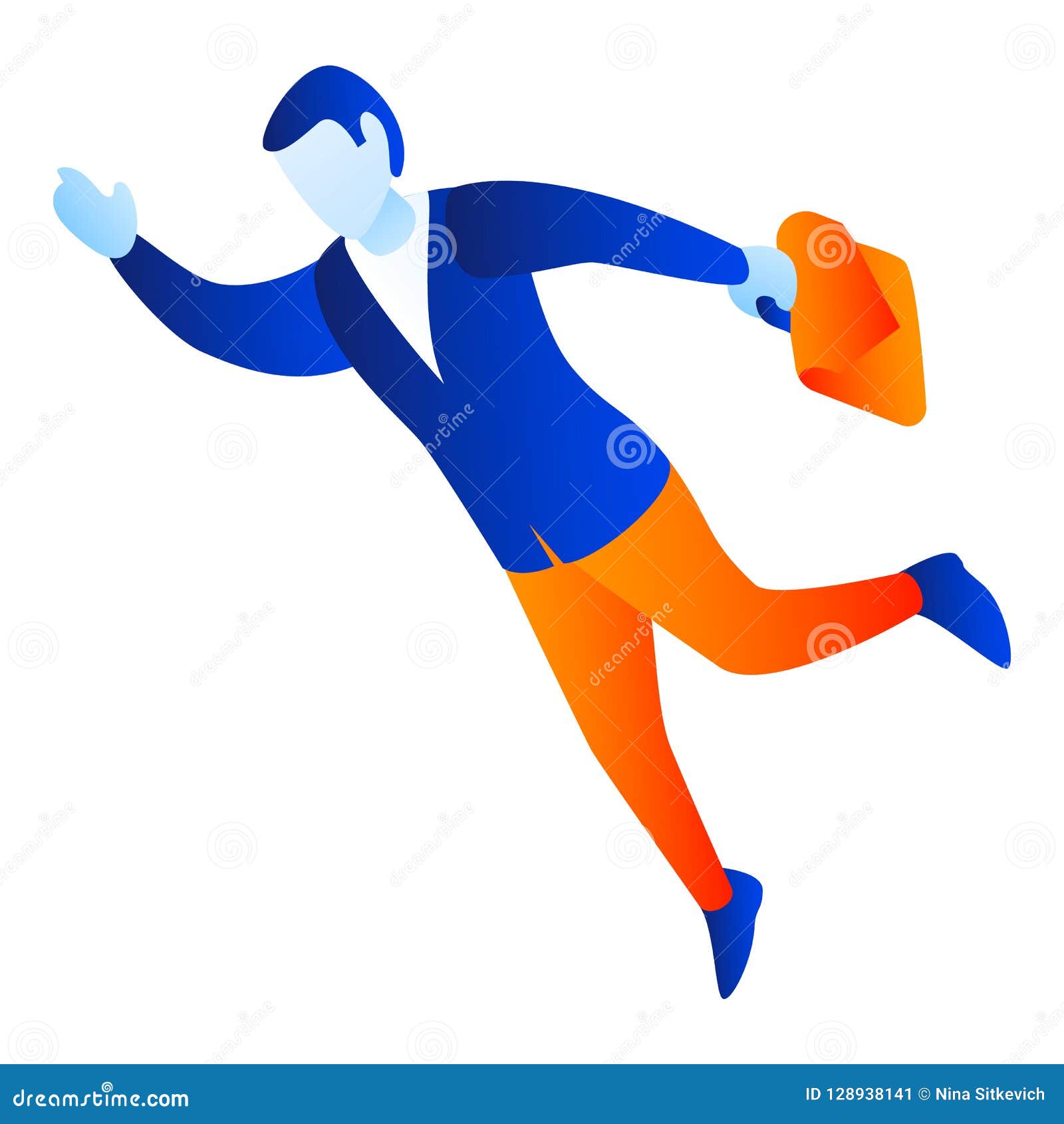 Man Fly To Work Icon, Isometric Style Stock Vector - Illustration of ...