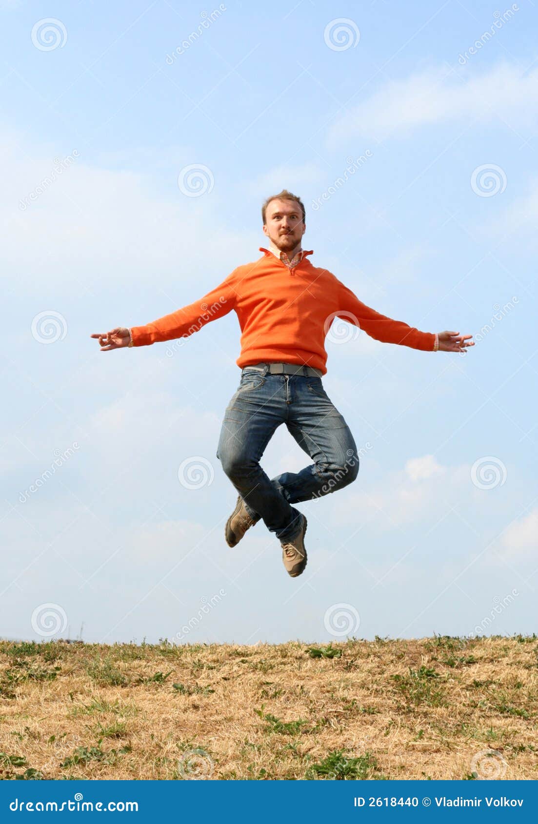 Man flying stock photo. Image of athlete, strength, blue - 2618440