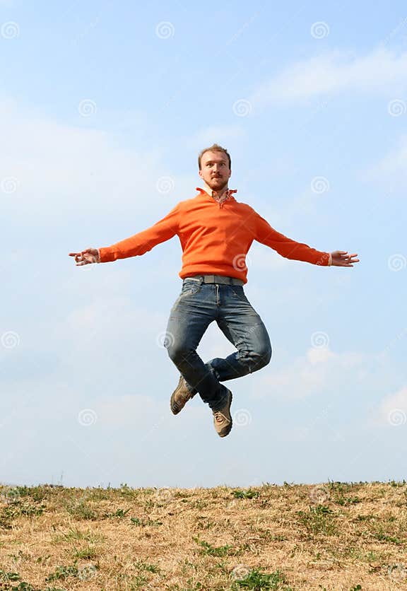 Man flying stock photo. Image of athlete, strength, blue - 2618440