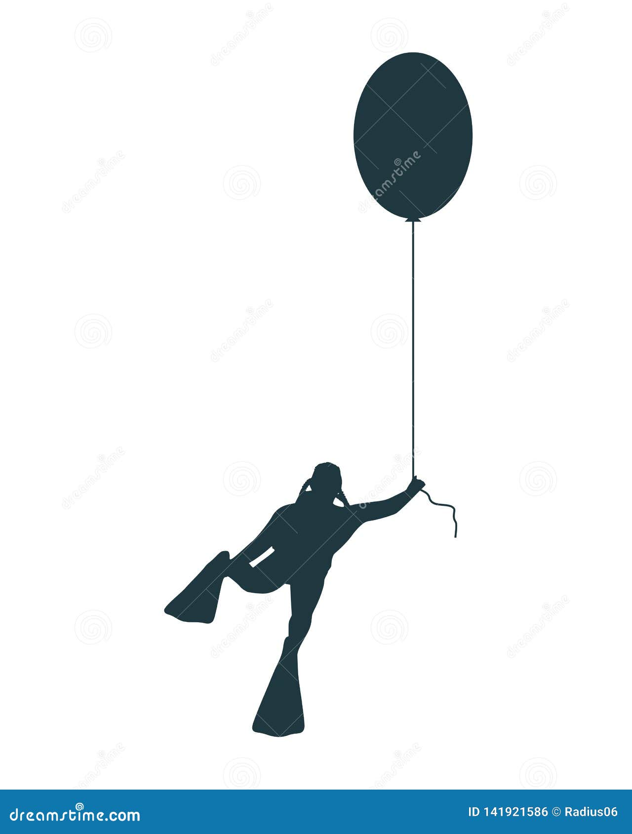 Diver In An Old Suit And Scuba Diving Helmet. Cartoon Style. Vector ...