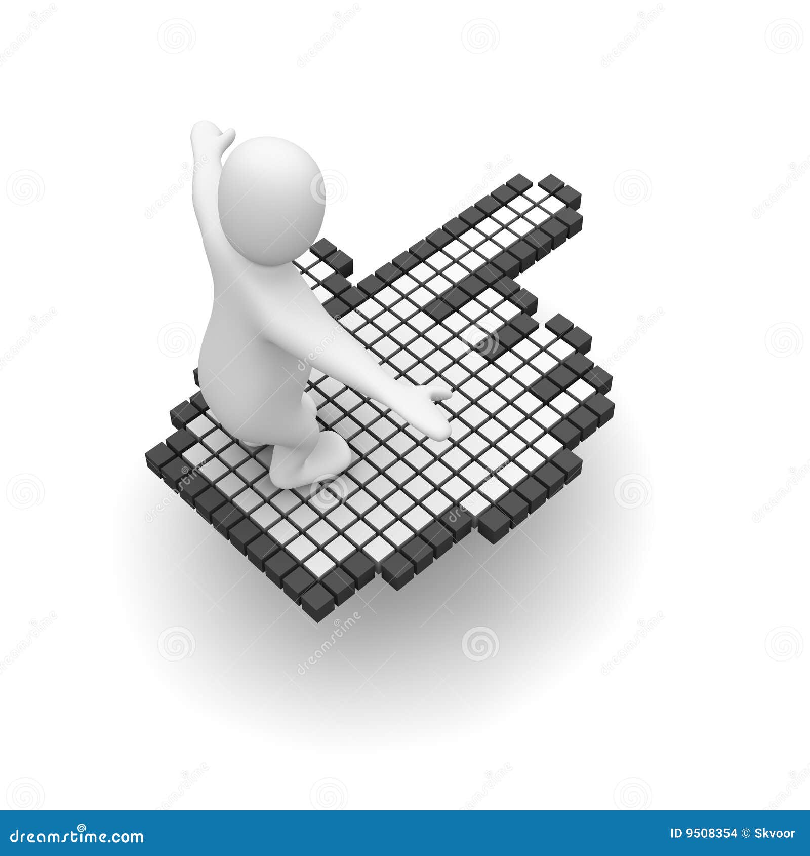 Man flying on cursor stock illustration. Illustration of human - 9508354