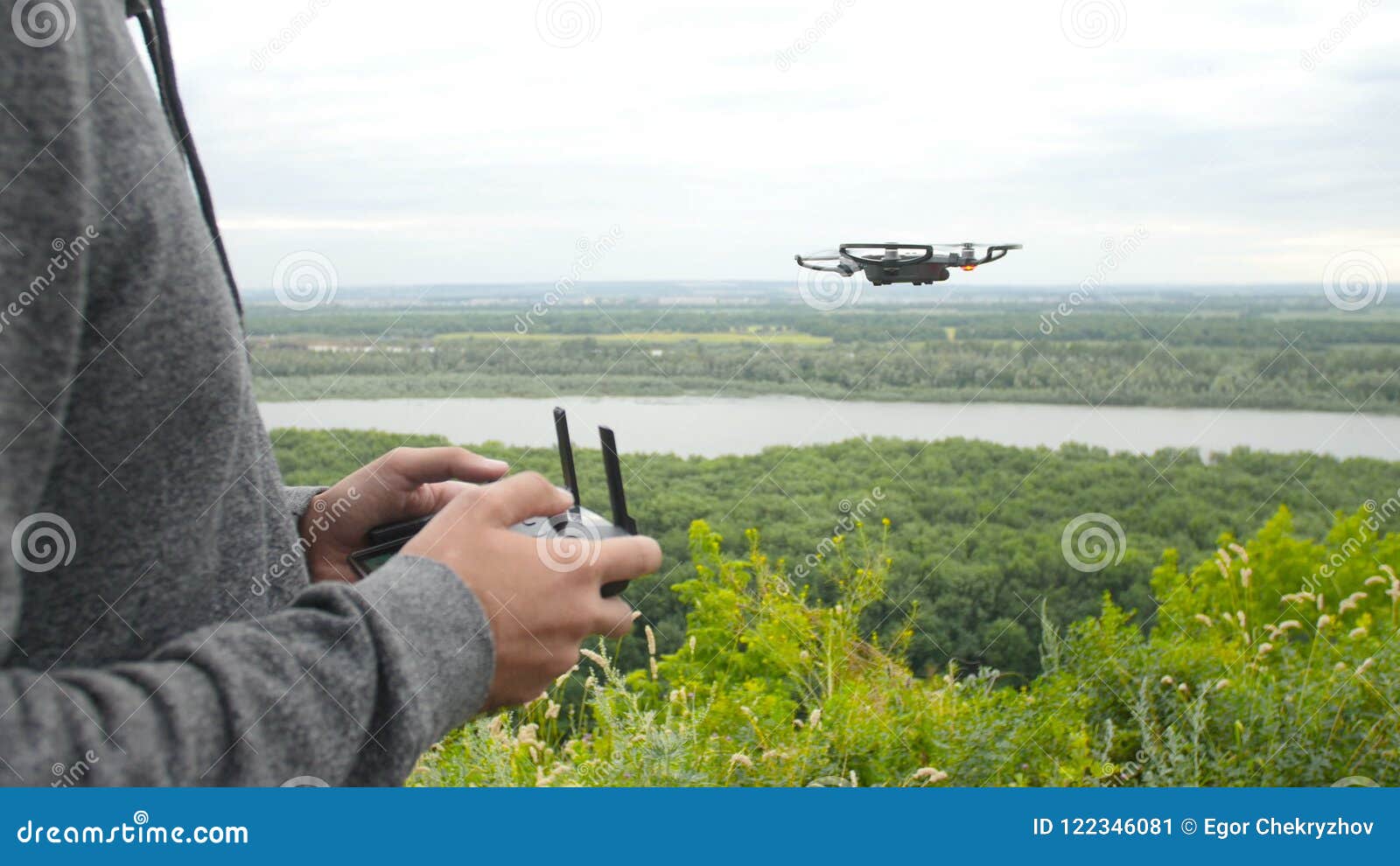 Concept of Personal Drones. Man with Flying Drone Stock Video - Video ...