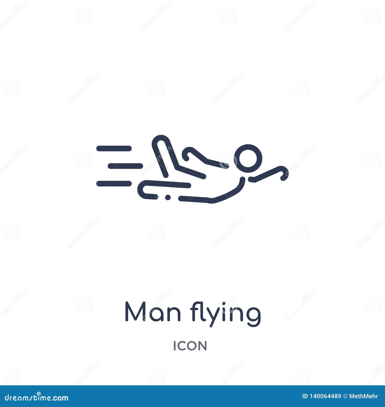 Man Flying Icon from People Outline Collection. Thin Line Man Flying ...