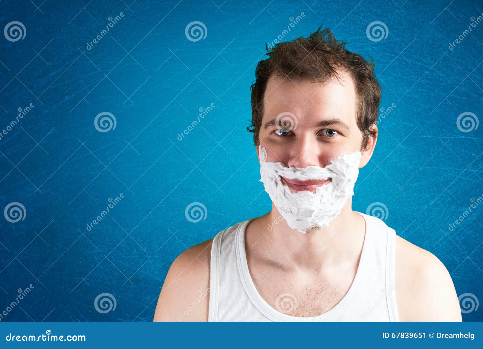 Man with foam on the face stock image. Image of bristle - 67839651