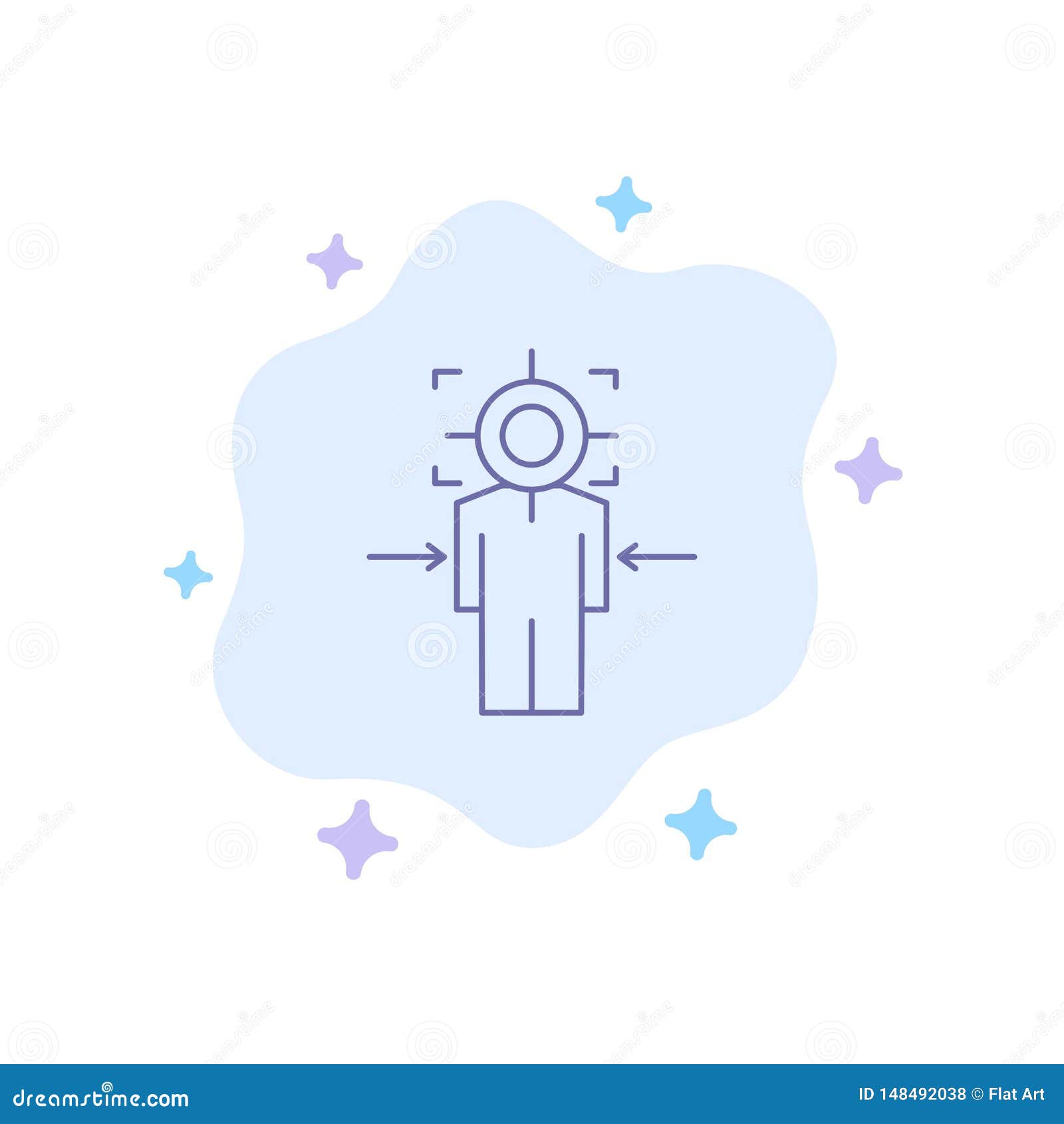 Man, Focus, Target, Achieve, Goal Blue Icon on Abstract Cloud ...