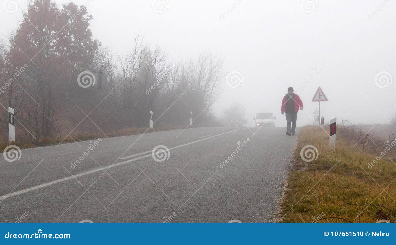 Man in the fog stock photo. Image of morning, mistery - 107651510