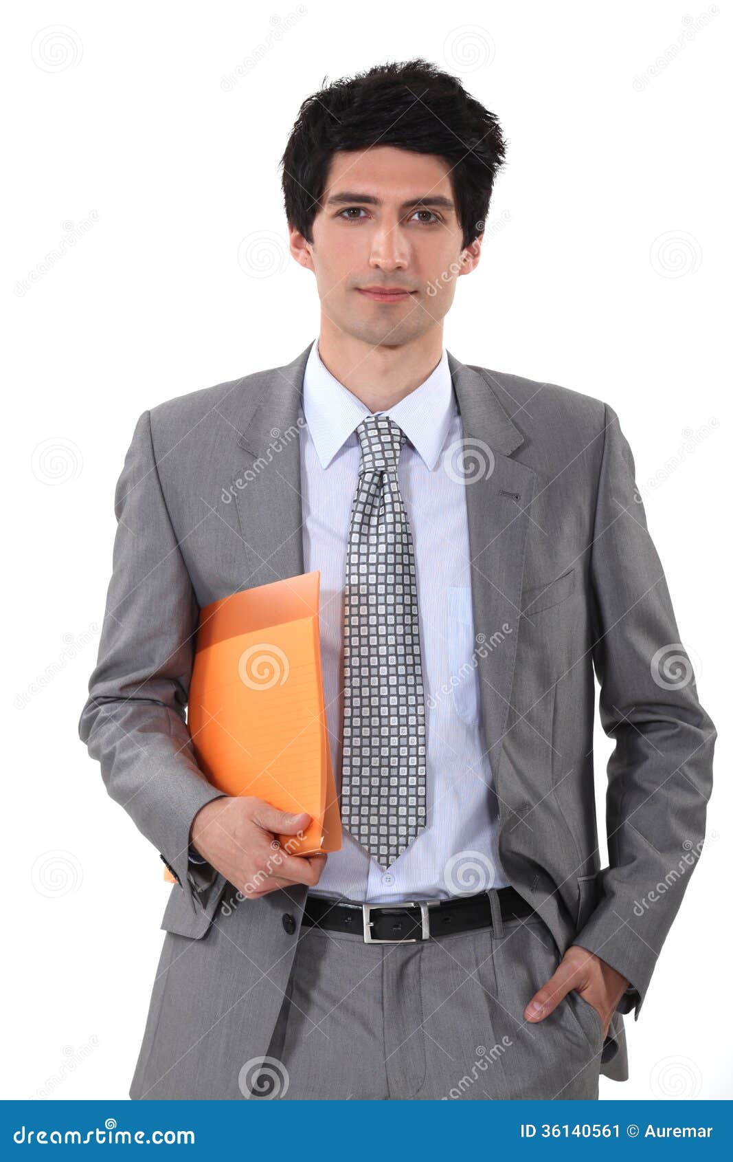 Man with folder in hand stock image. Image of orange - 36140561