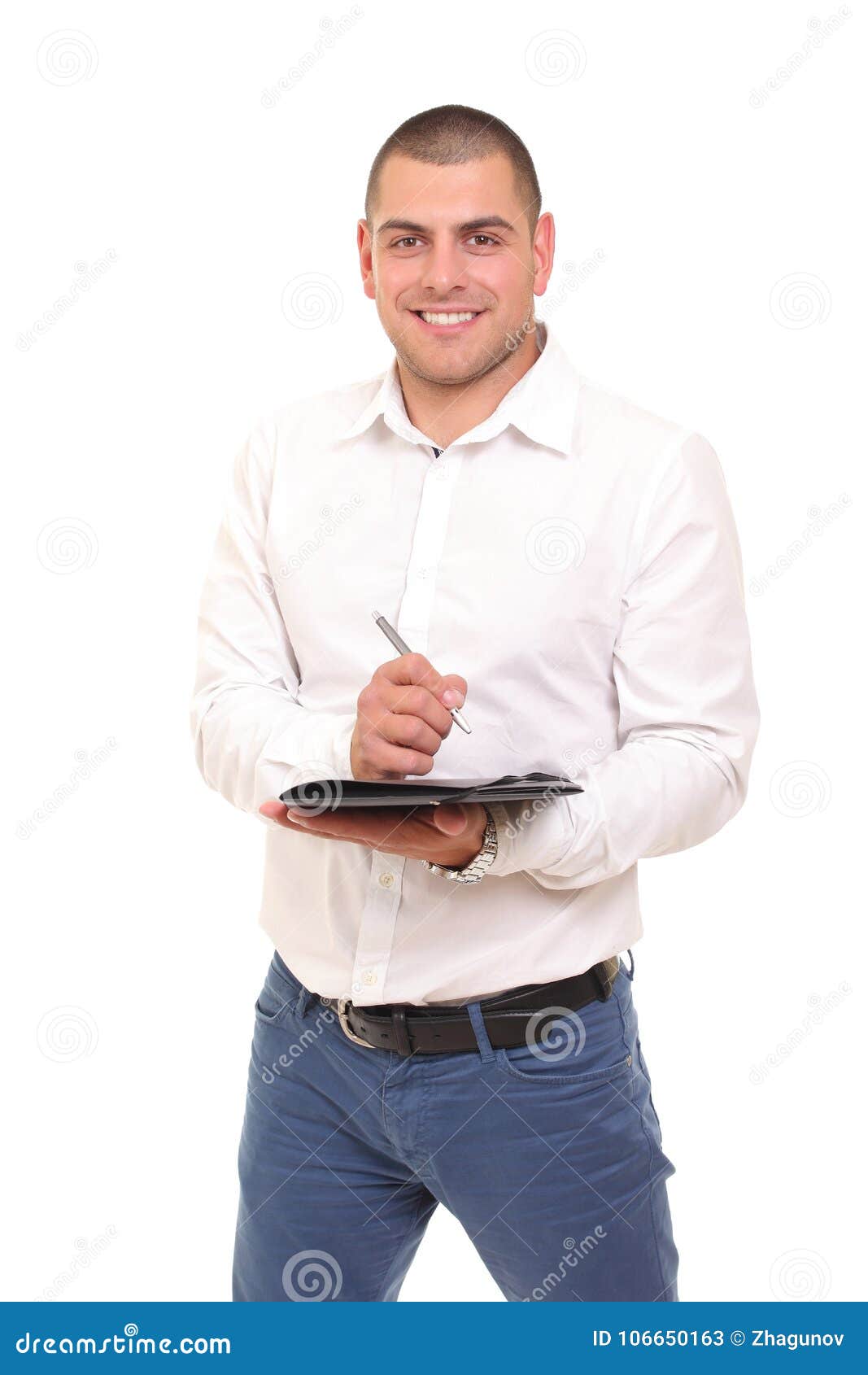 Man with Folder and Papers in His Hands Stock Image - Image of boss ...