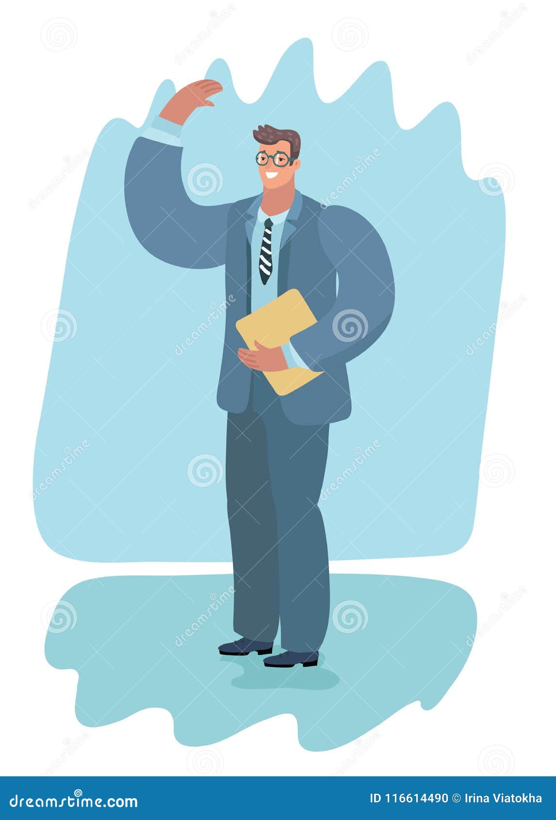Man with a folder. stock vector. Illustration of girl - 116614490