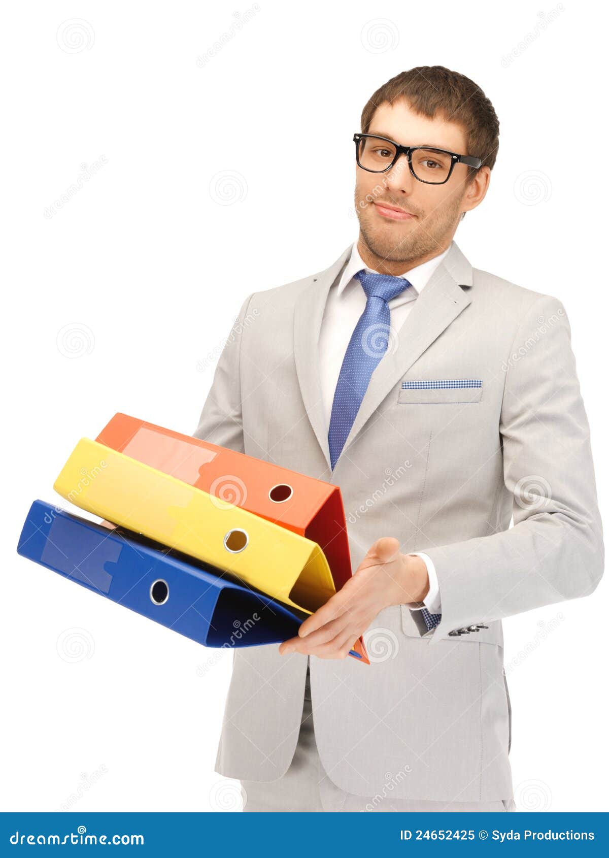 Man with folders stock image. Image of corporate, elegant - 24652425