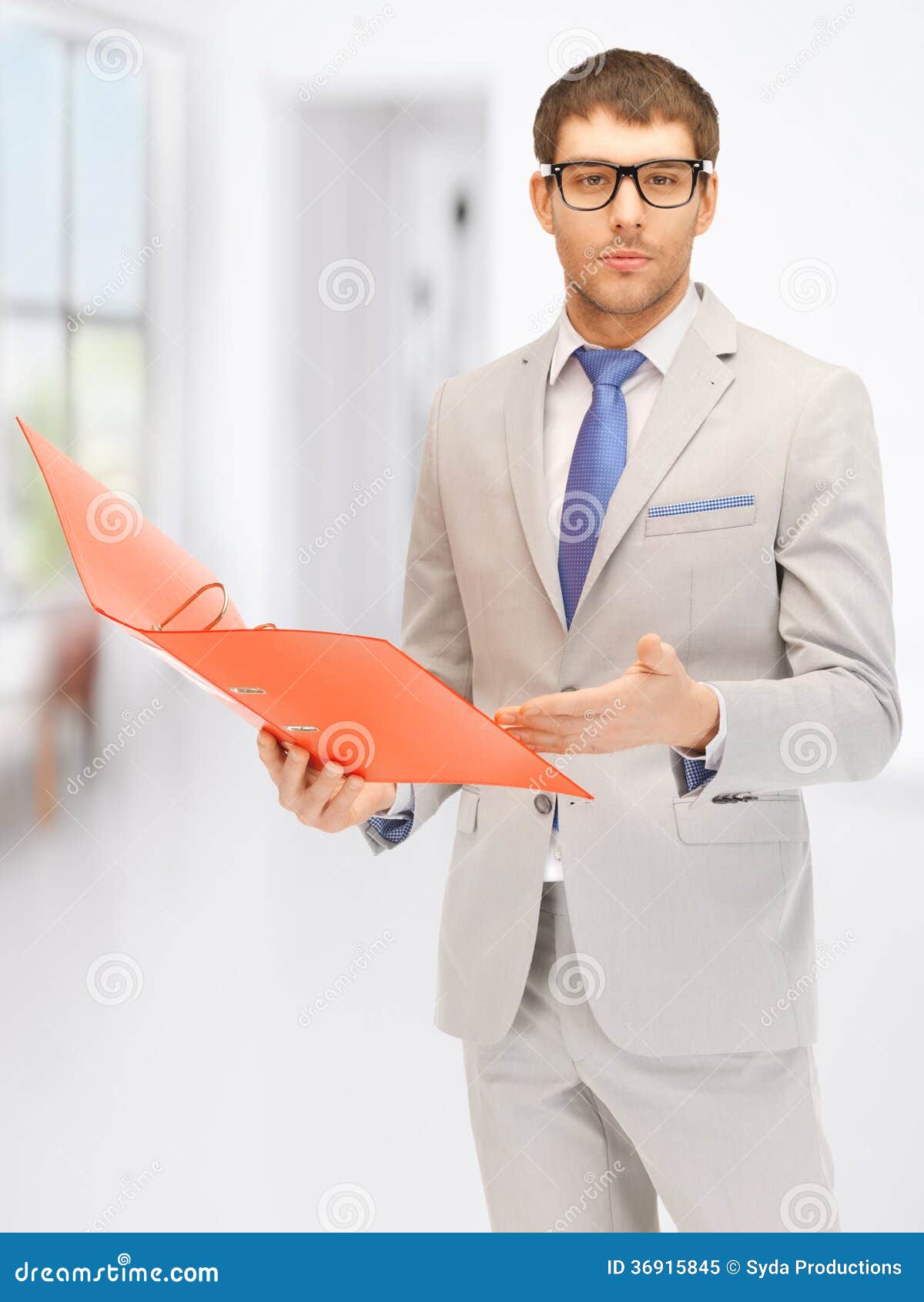 Man with folders stock image. Image of indoors, handsome - 36915845