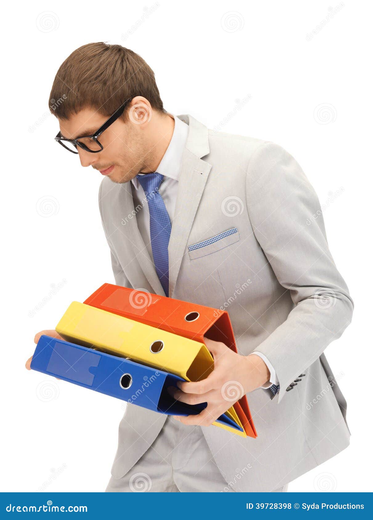 Man with folders stock photo. Image of human, happy, nice - 39728398