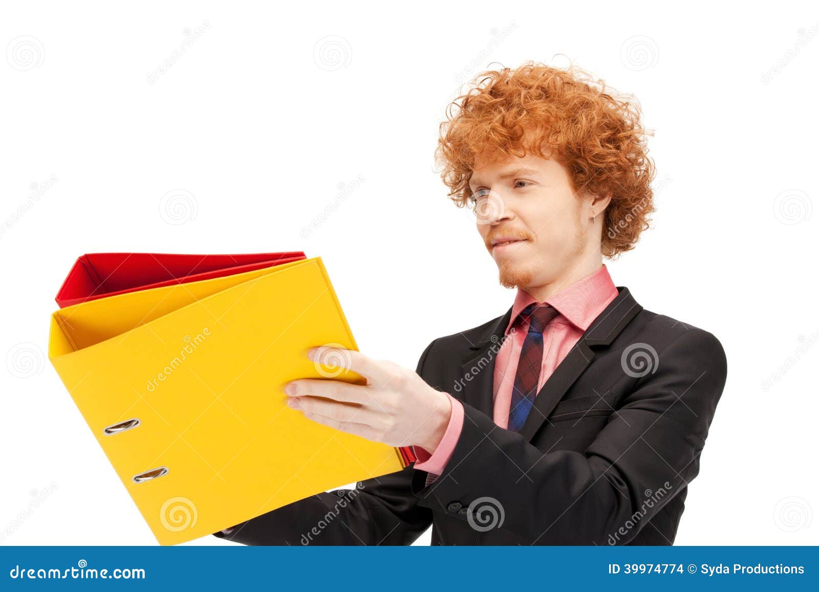 Man with folders stock photo. Image of cute, files, human - 39974774