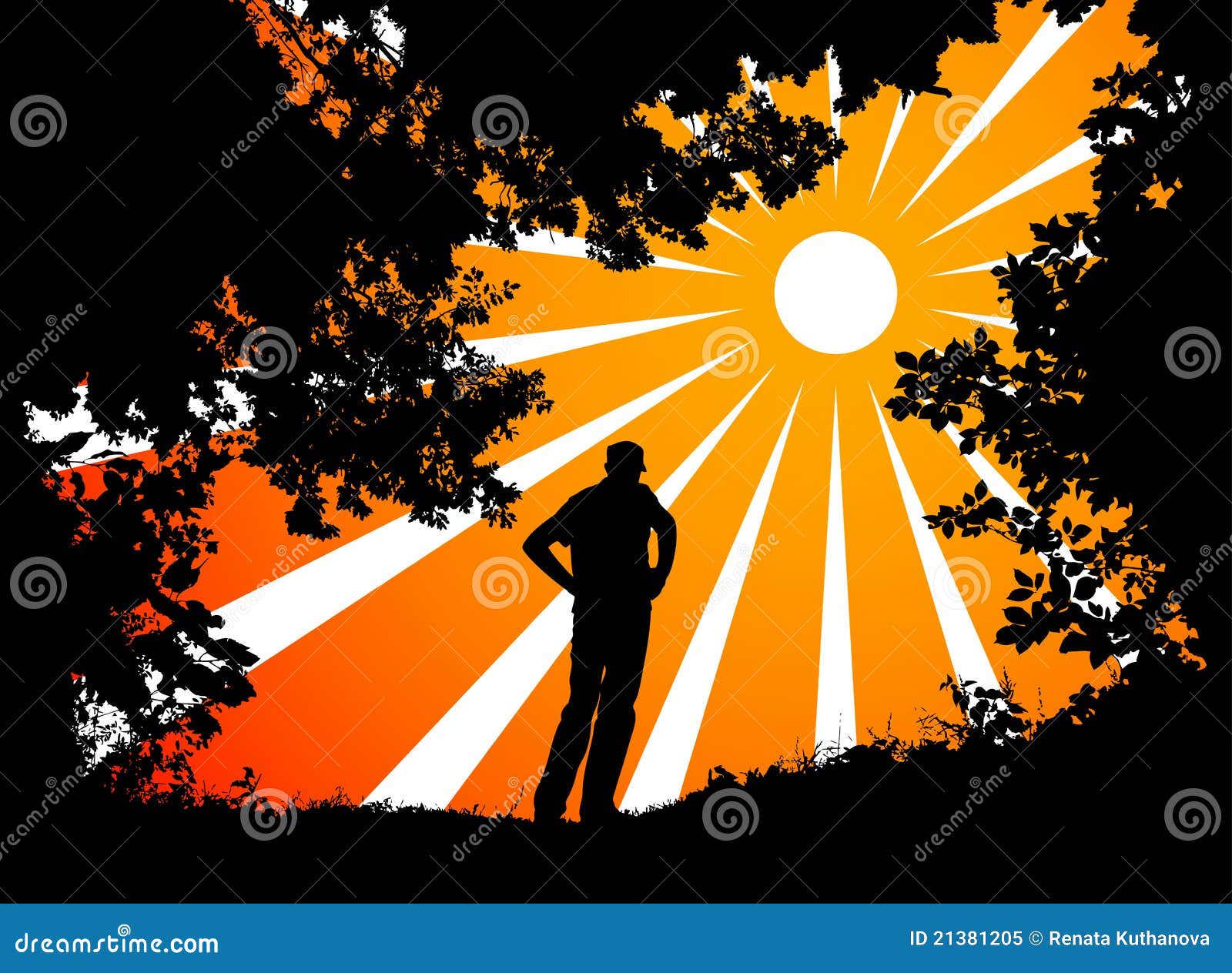 Man in foliage stock vector. Illustration of natural - 21381205