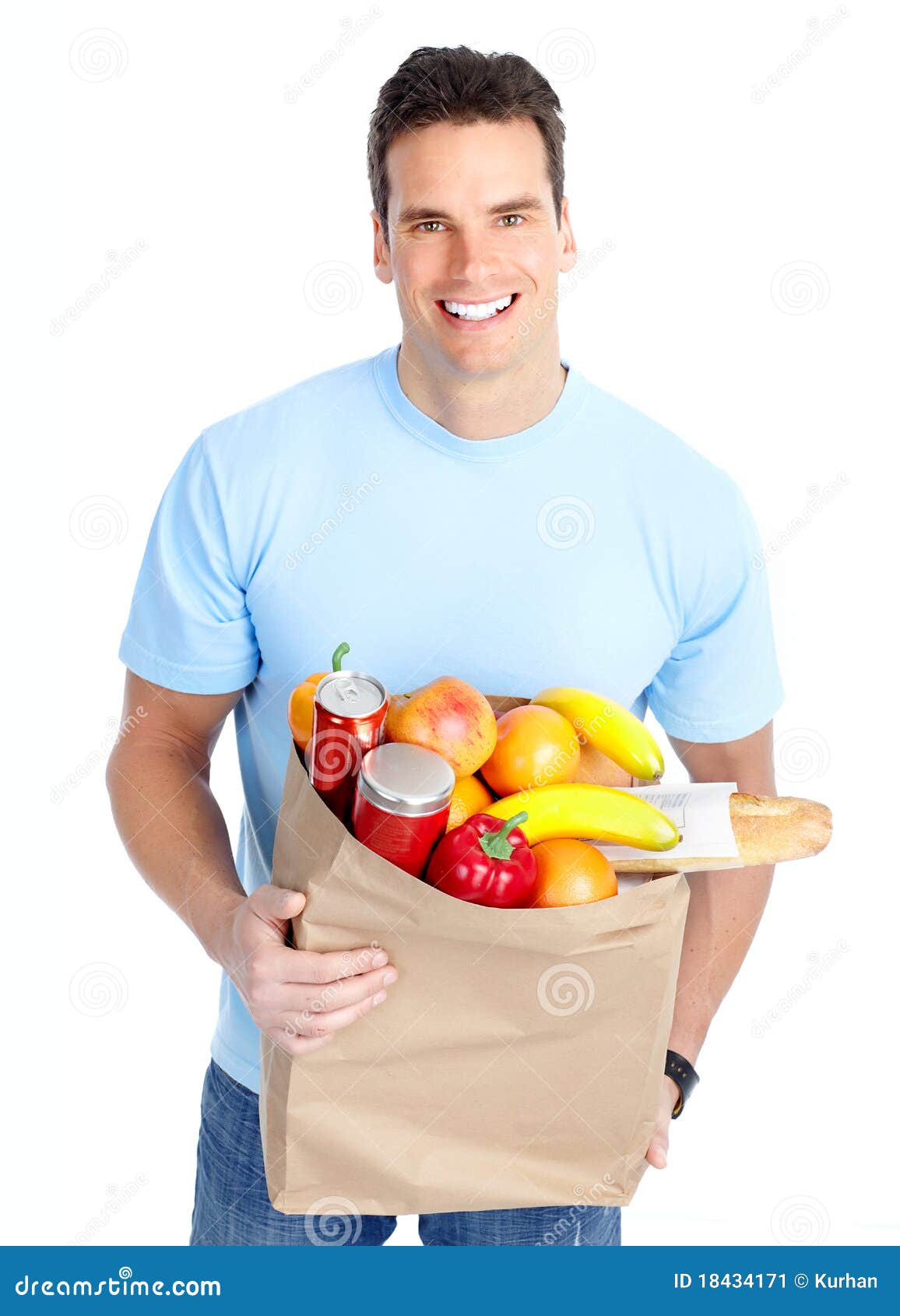 Man with food stock image. Image of household, holding - 18434171