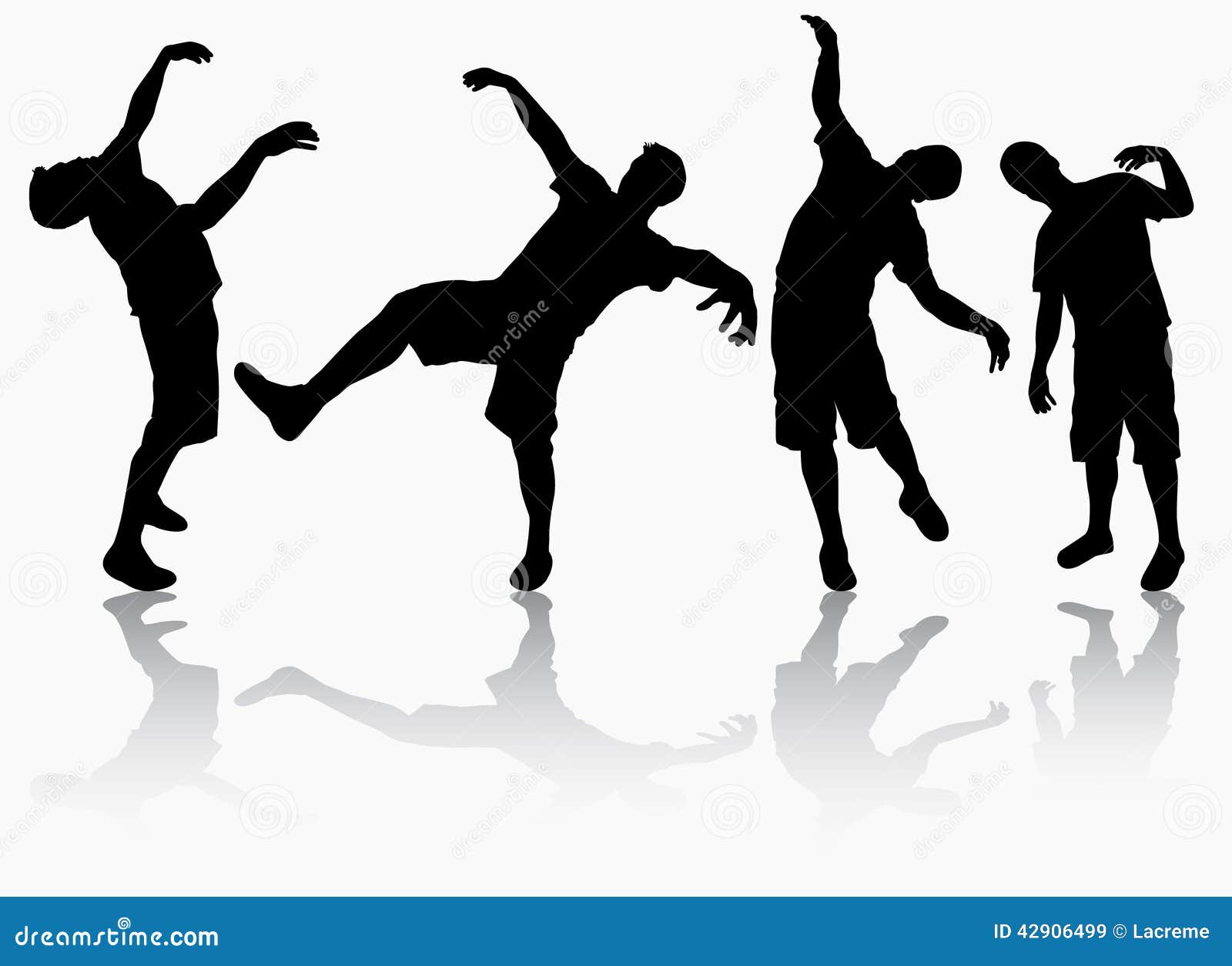 Man fool around silhouette stock vector. Illustration of jumping - 42906499