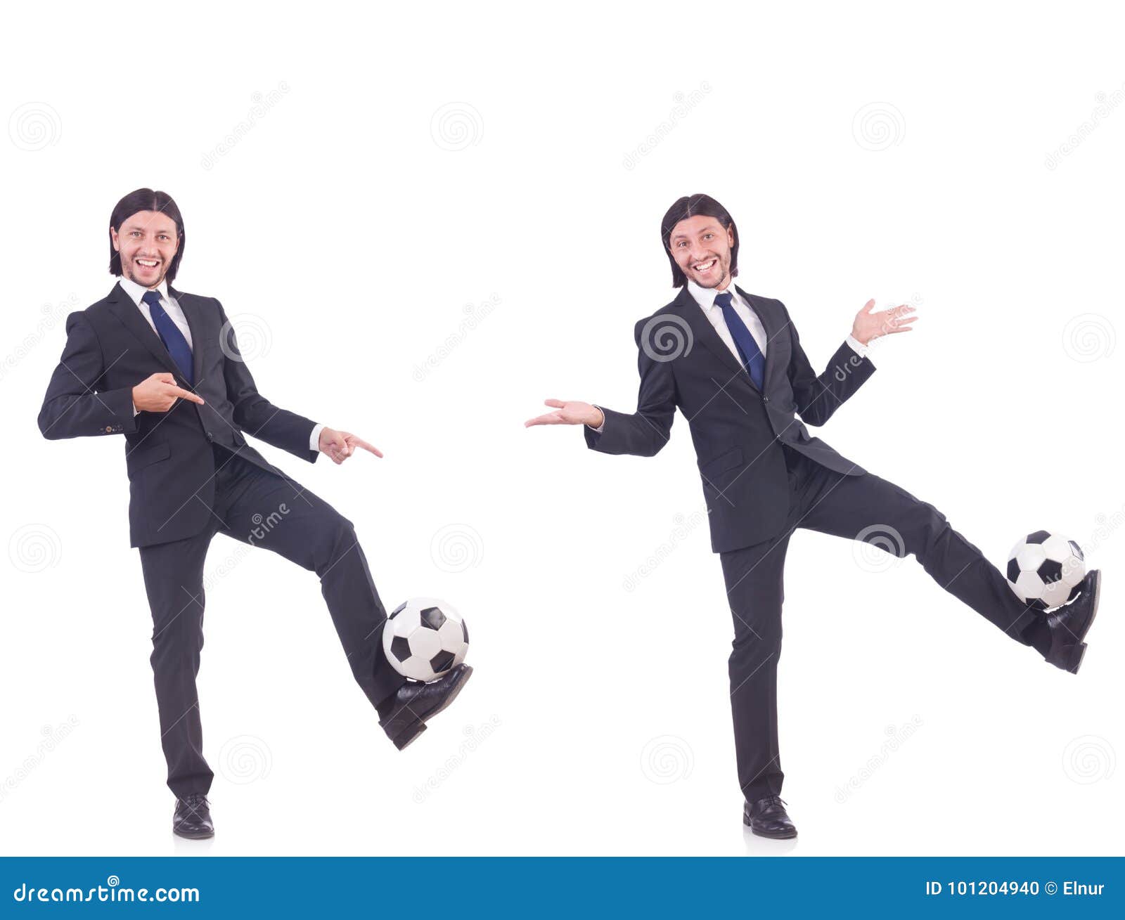 The Man with Football Isolated on White Stock Photo - Image of ...