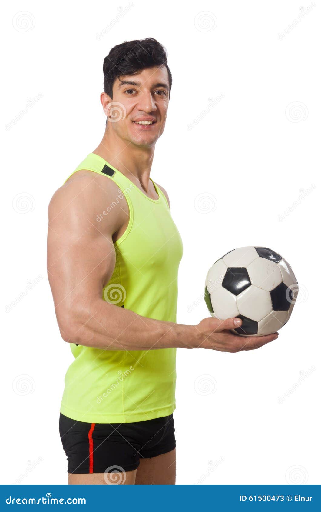The Man with Football Isolated on White Stock Image - Image of kick ...