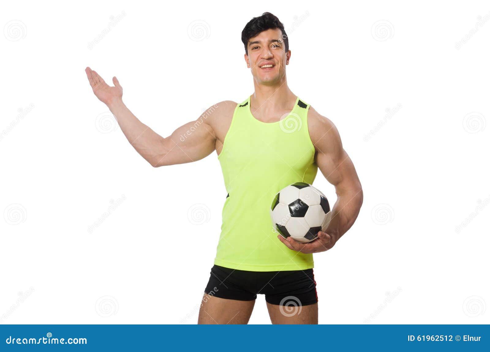 The Man with Football Isolated on White Stock Photo - Image of ...