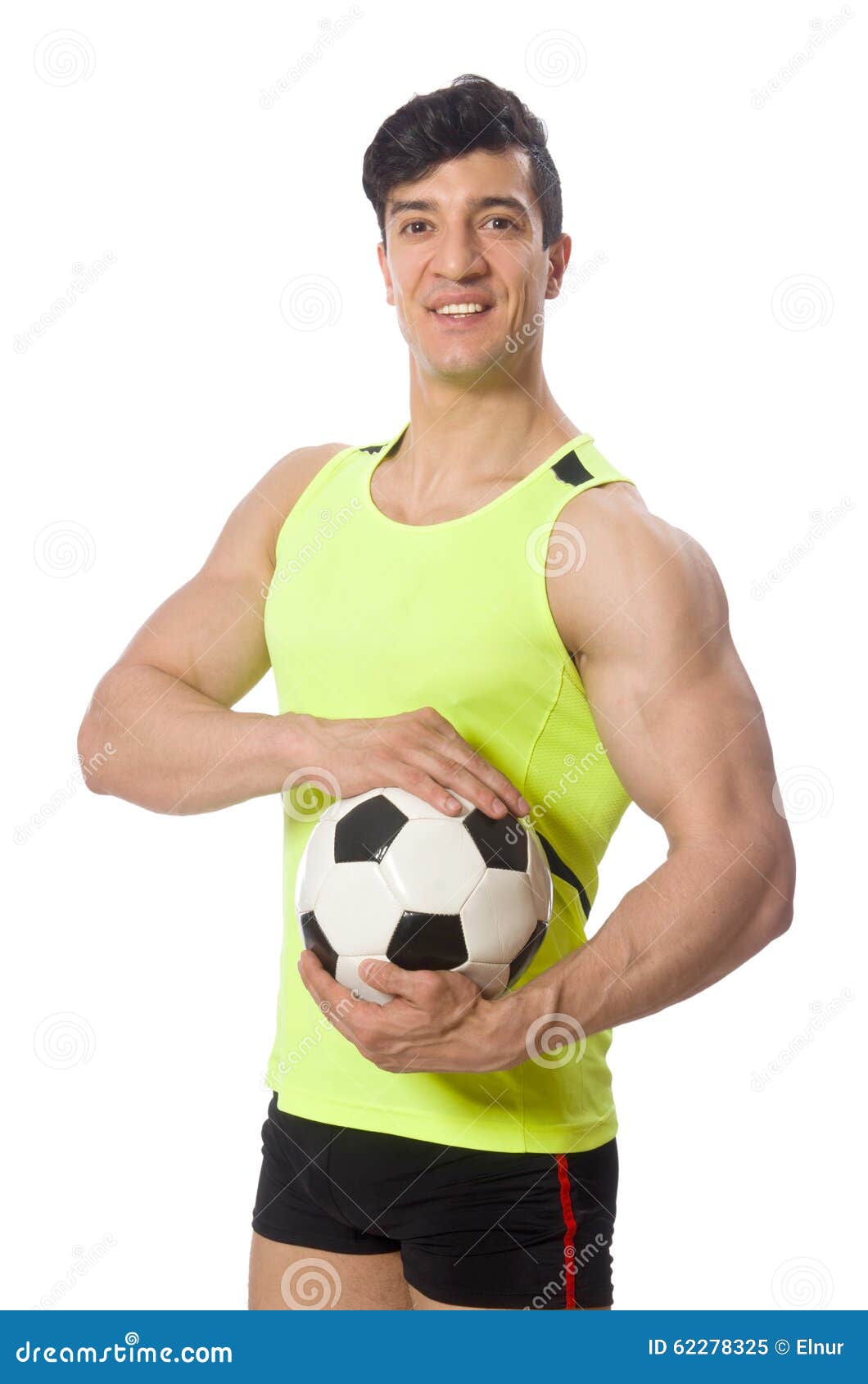 The Man with Football Isolated on White Stock Image - Image of match ...