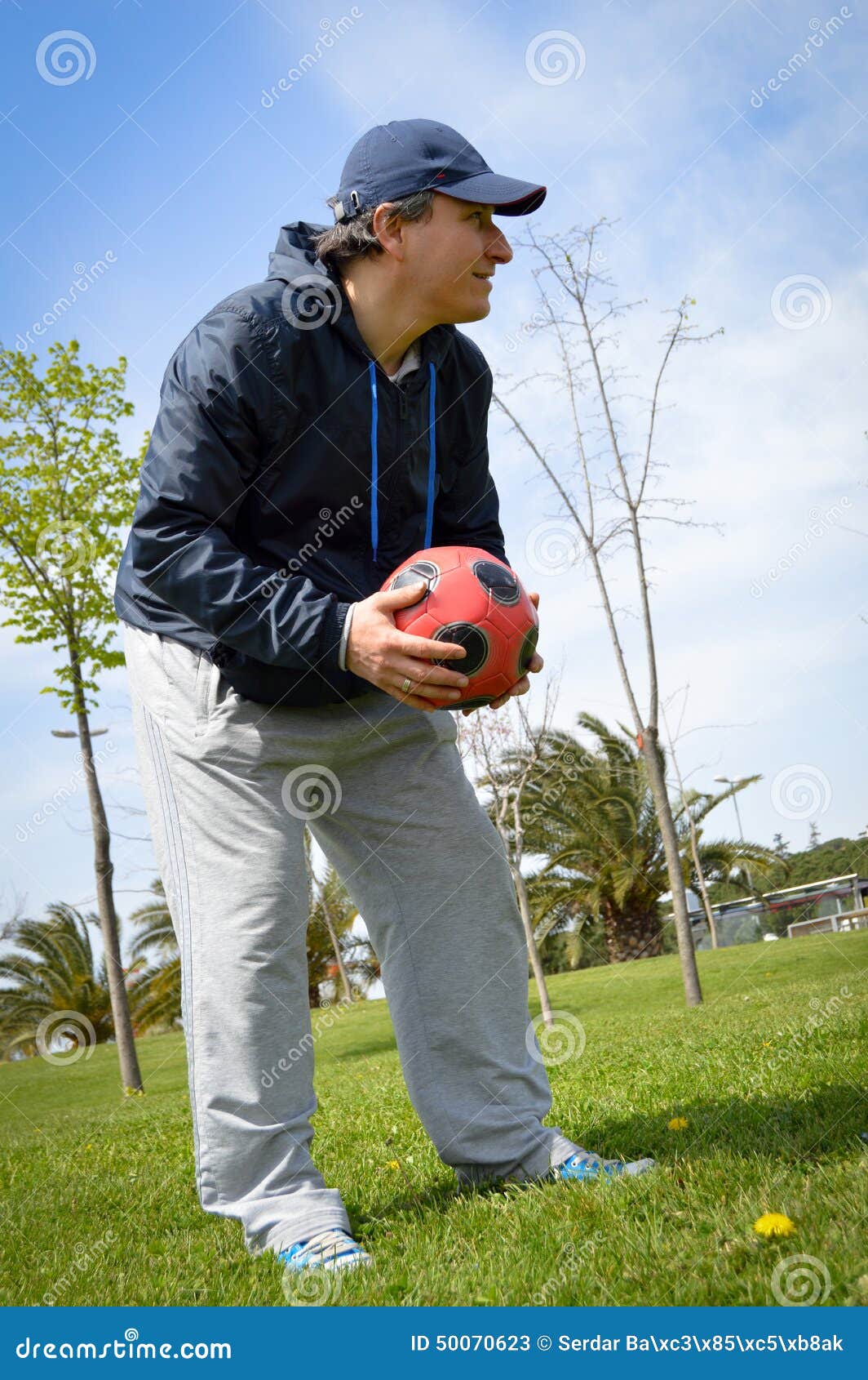 Man with football stock image. Image of caucasian, player - 50070623