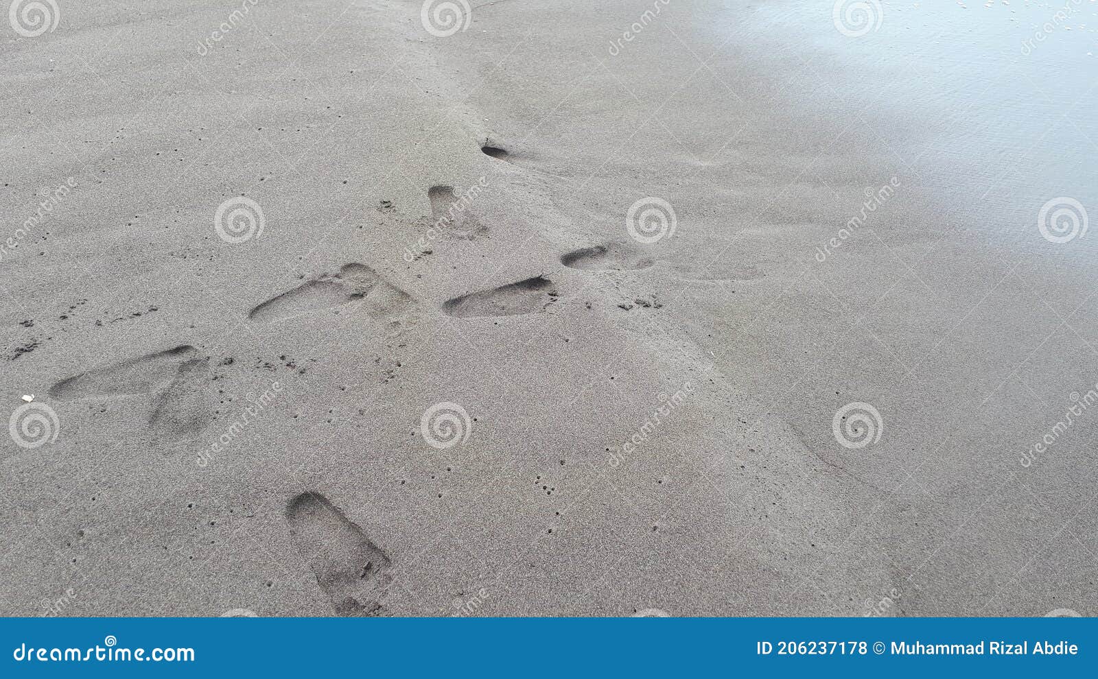 Man Footprint on Beach Shore Sand Stock Photo - Image of sand ...