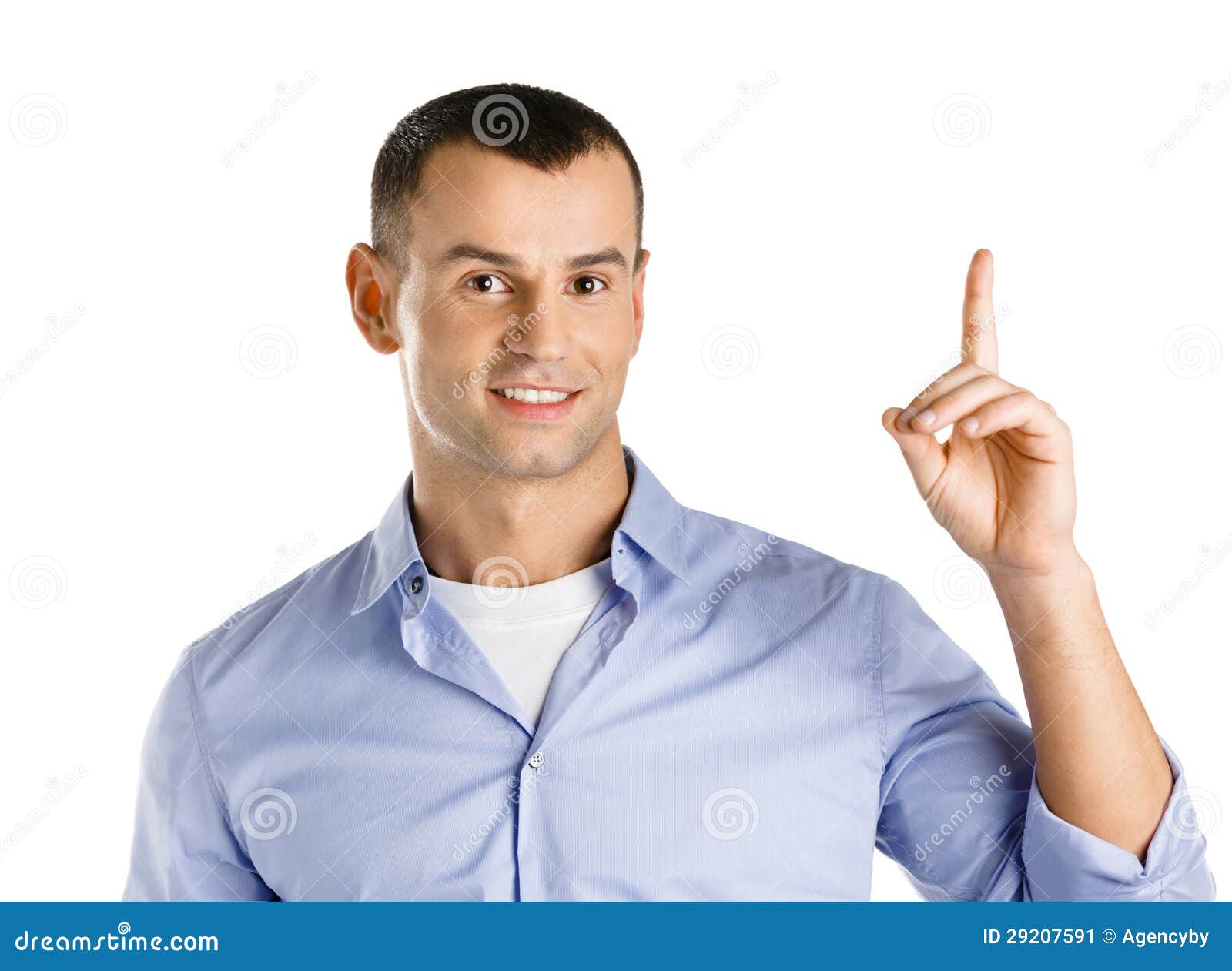 Man with Forefinger Gesture Stock Image - Image of person, portrait ...