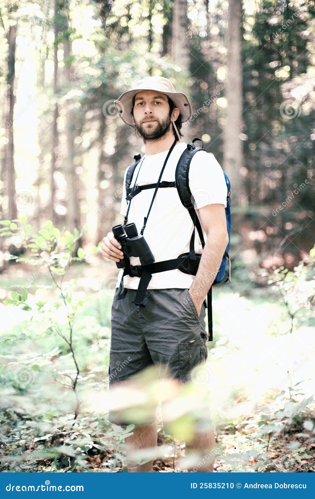 Man in the forest stock photo. Image of leisure, looking - 25835210