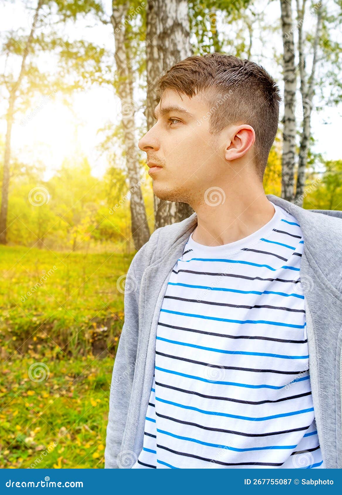 Man in the Forest stock image. Image of casual, alone - 267755087