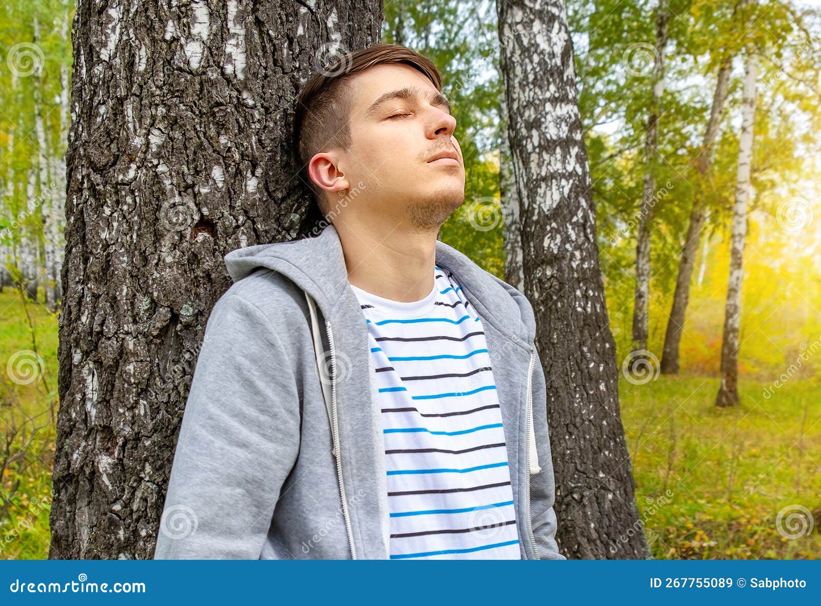 Man in the Forest stock image. Image of relax, forest - 267755089