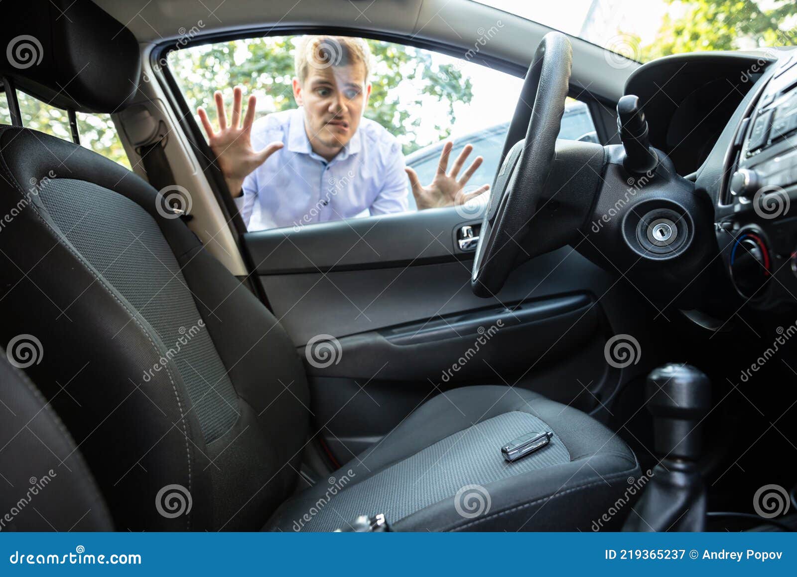 Man Forgot His Key Inside Car Stock Image - Image of luxury, business ...