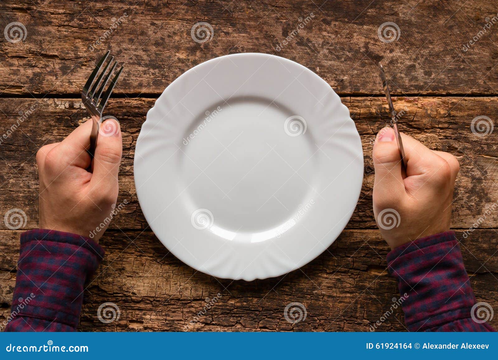 Man with a Fork and Knife in His Hand Waiting for Your Meal Stock Photo ...