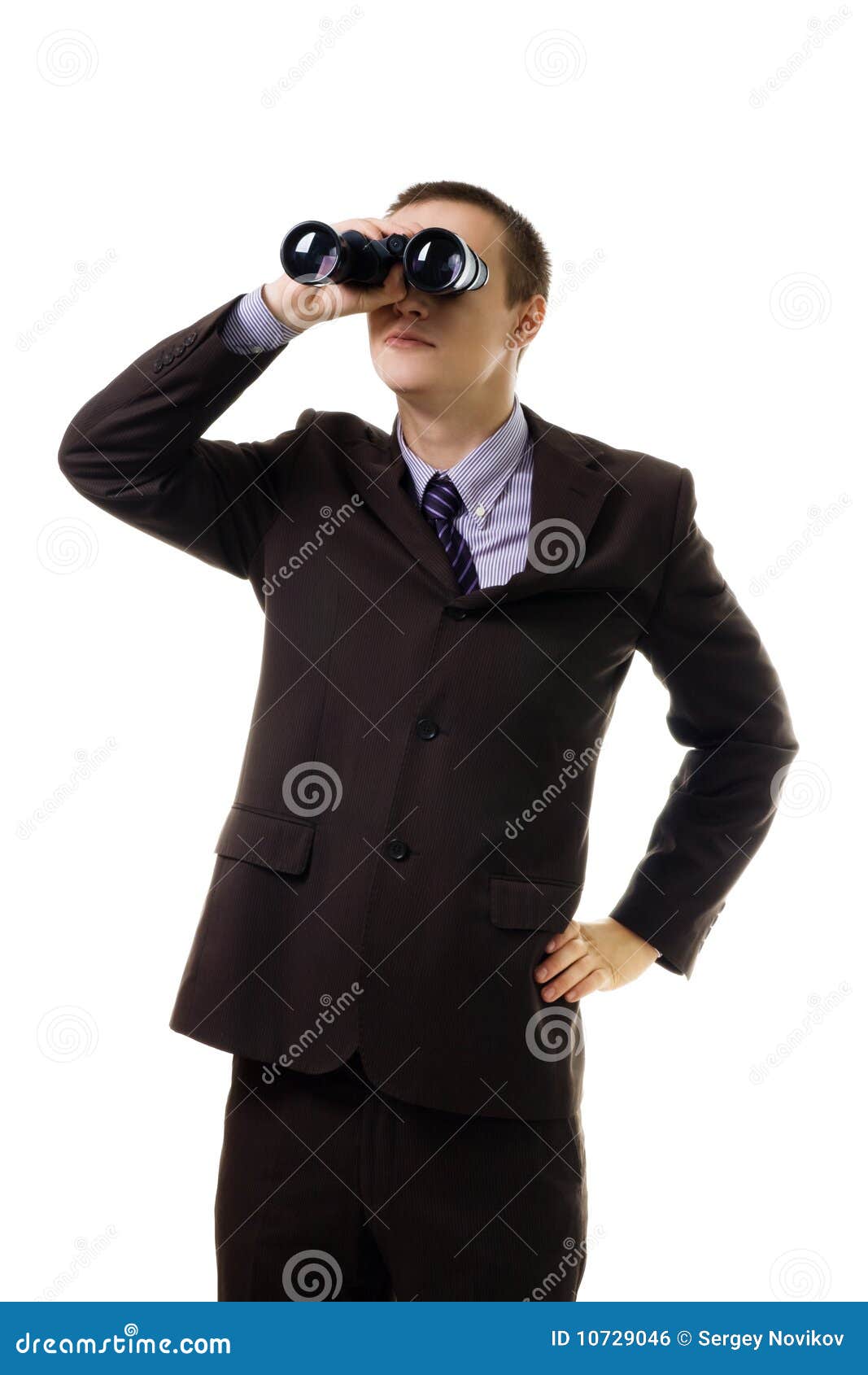 Man in Formal Suit Look into Binoculars Stock Photo - Image of finance ...