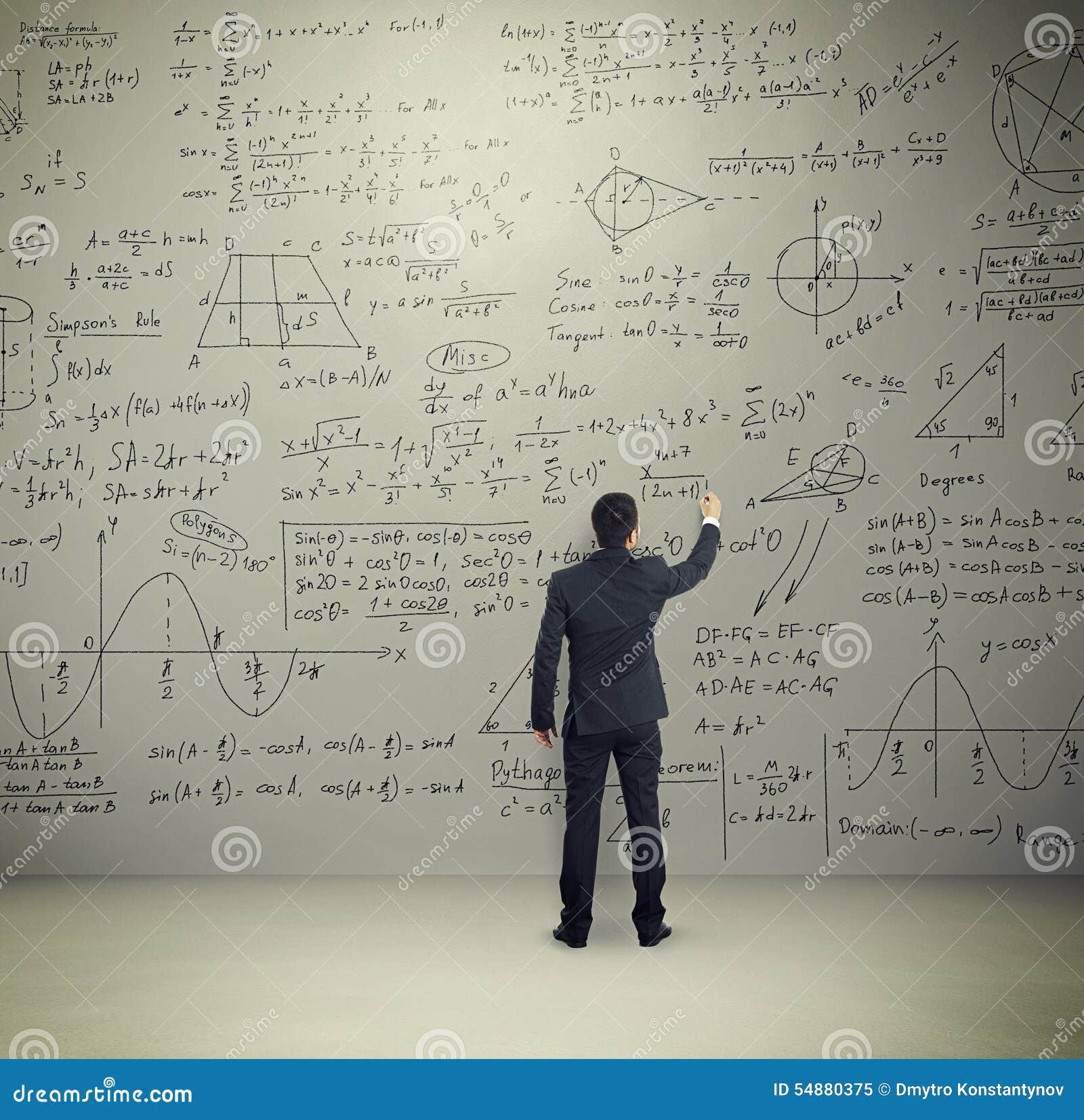 Man in Formal Wear Writing Formulas Stock Image - Image of wear ...