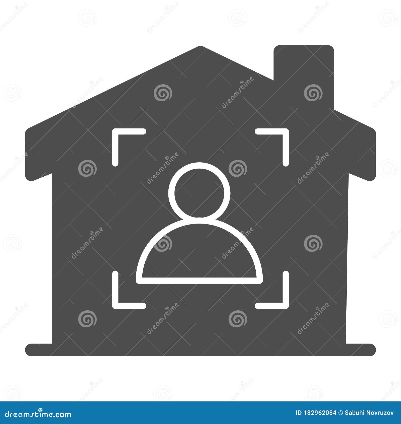 Man in Frame Inside House Solid Icon, Smart Home Symbol, Guest Identity ...