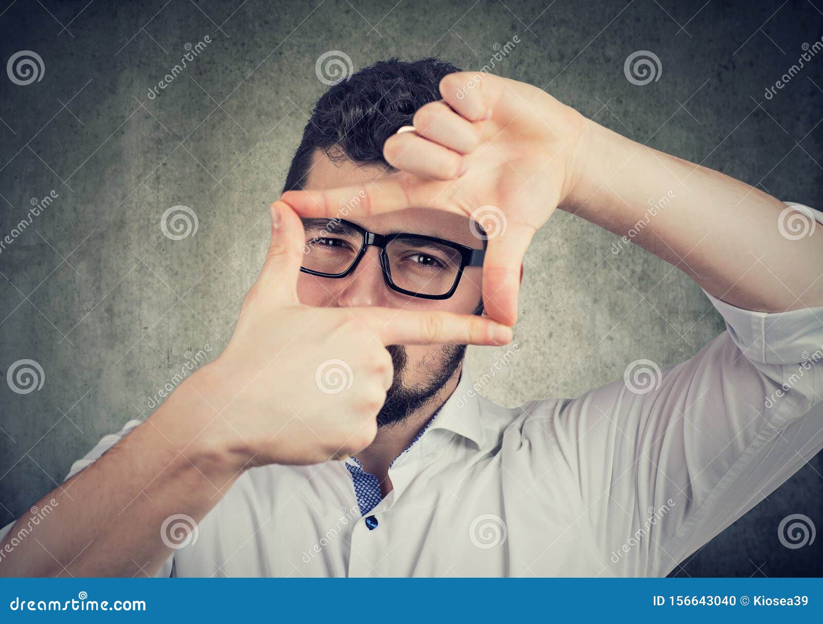 Man framing a perfect shot stock photo. Image of expression - 156643040