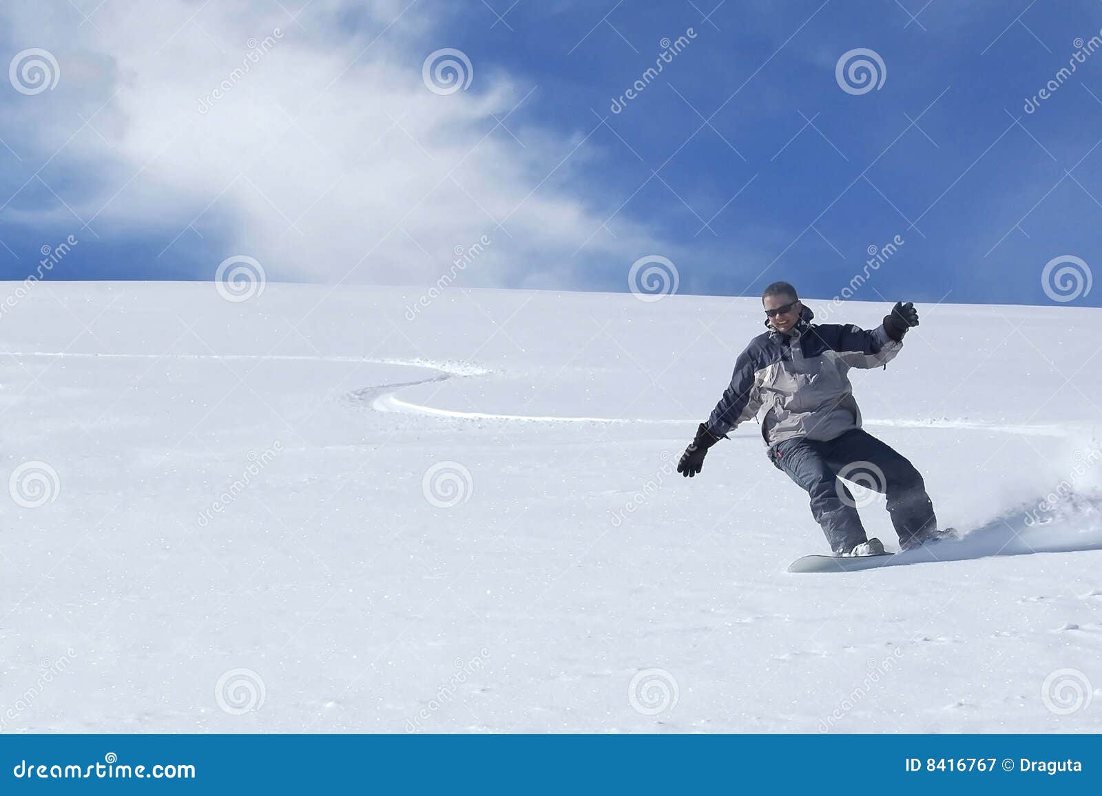 Man freeride snowboarding stock image. Image of white - 8416767