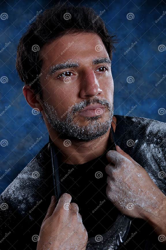 Man Freezing in Cold Weather Stock Photo - Image of male, flakes: 33156090