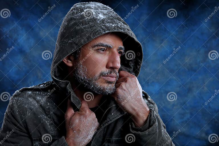Man Freezing in Cold Weather Stock Image - Image of chilly, happy: 33156103
