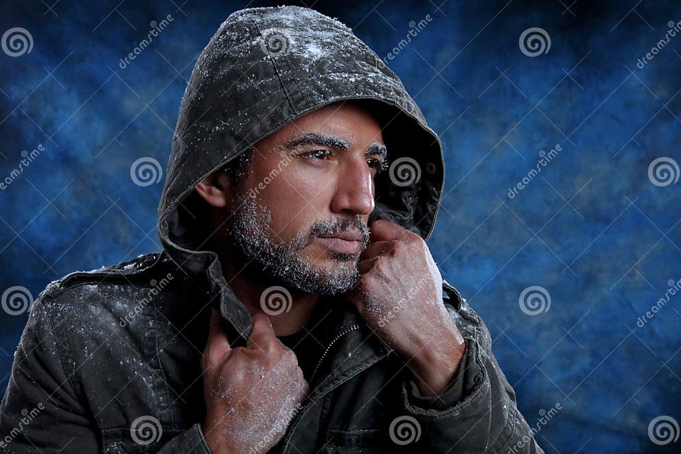 Man Freezing in Cold Weather Stock Image - Image of chilly, happy: 33156103