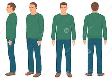 Man , Front, Back and Side View Stock Vector - Illustration of person ...