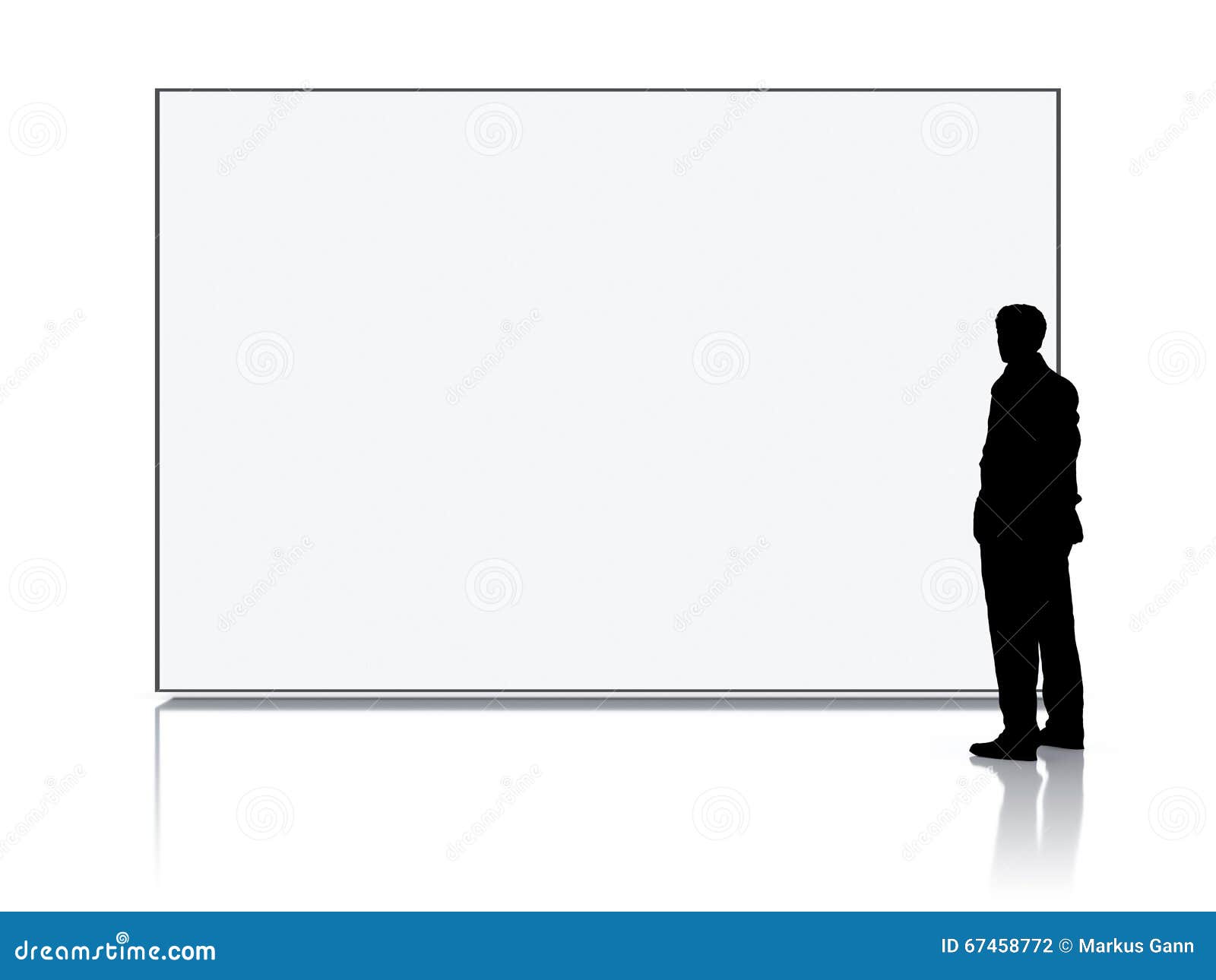 Man in Front of a Big White Screen Stock Illustration - Illustration of ...