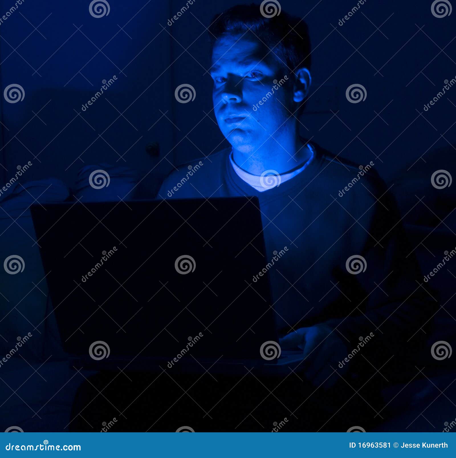 Man in Front of Computer stock image. Image of inside - 16963581