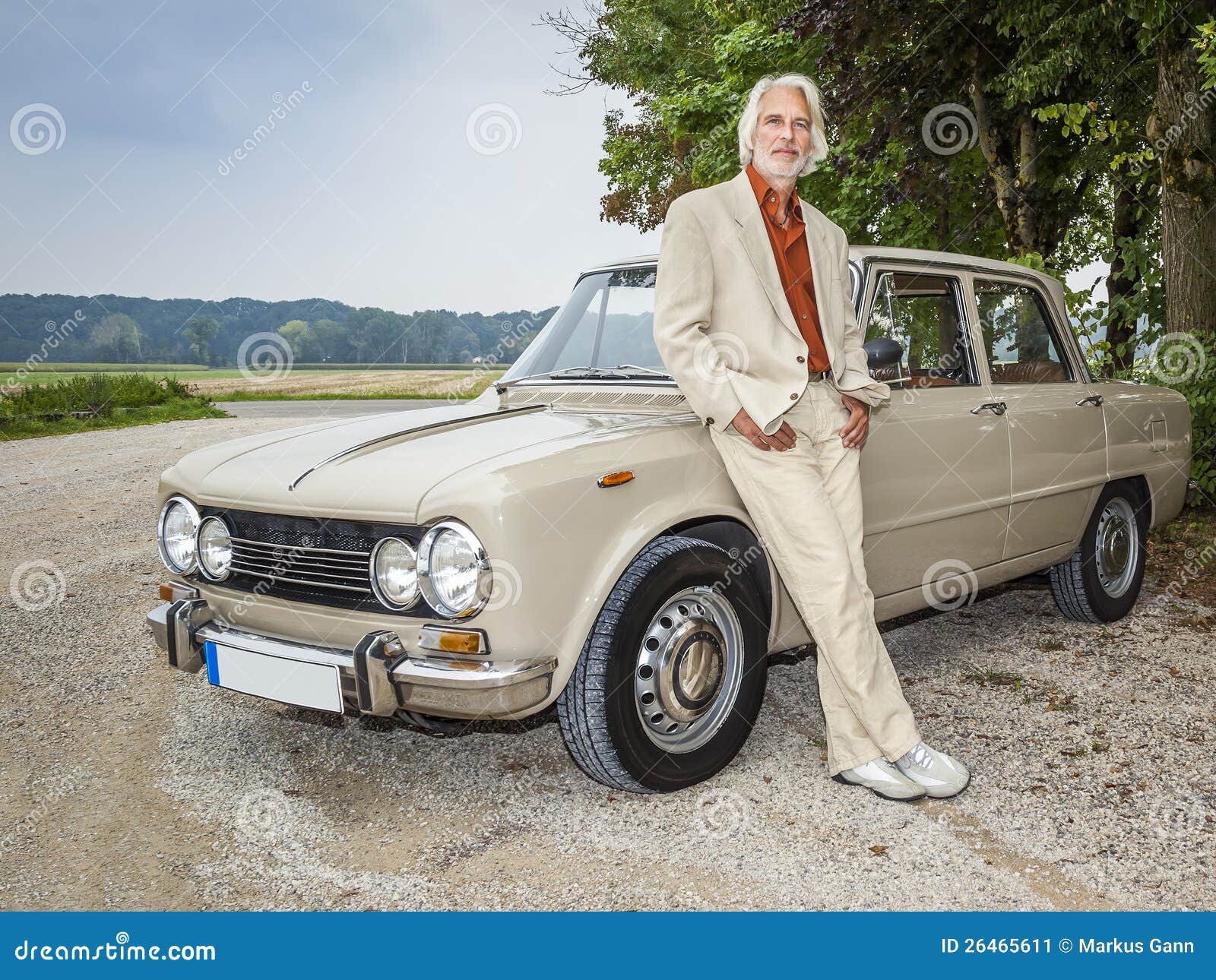 Man in front of his car stock image. Image of historic - 26465611