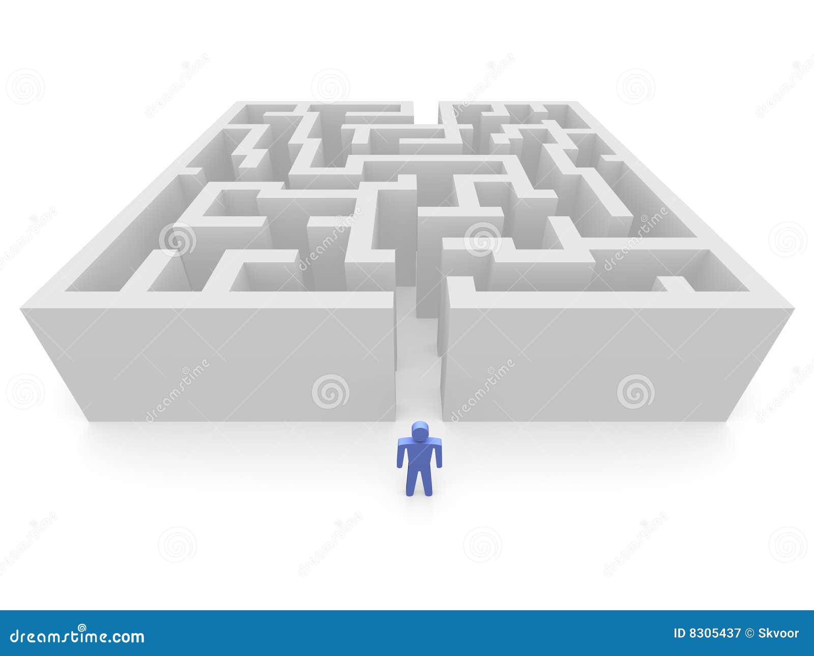 Man in front of labyrinth stock illustration. Illustration of ...