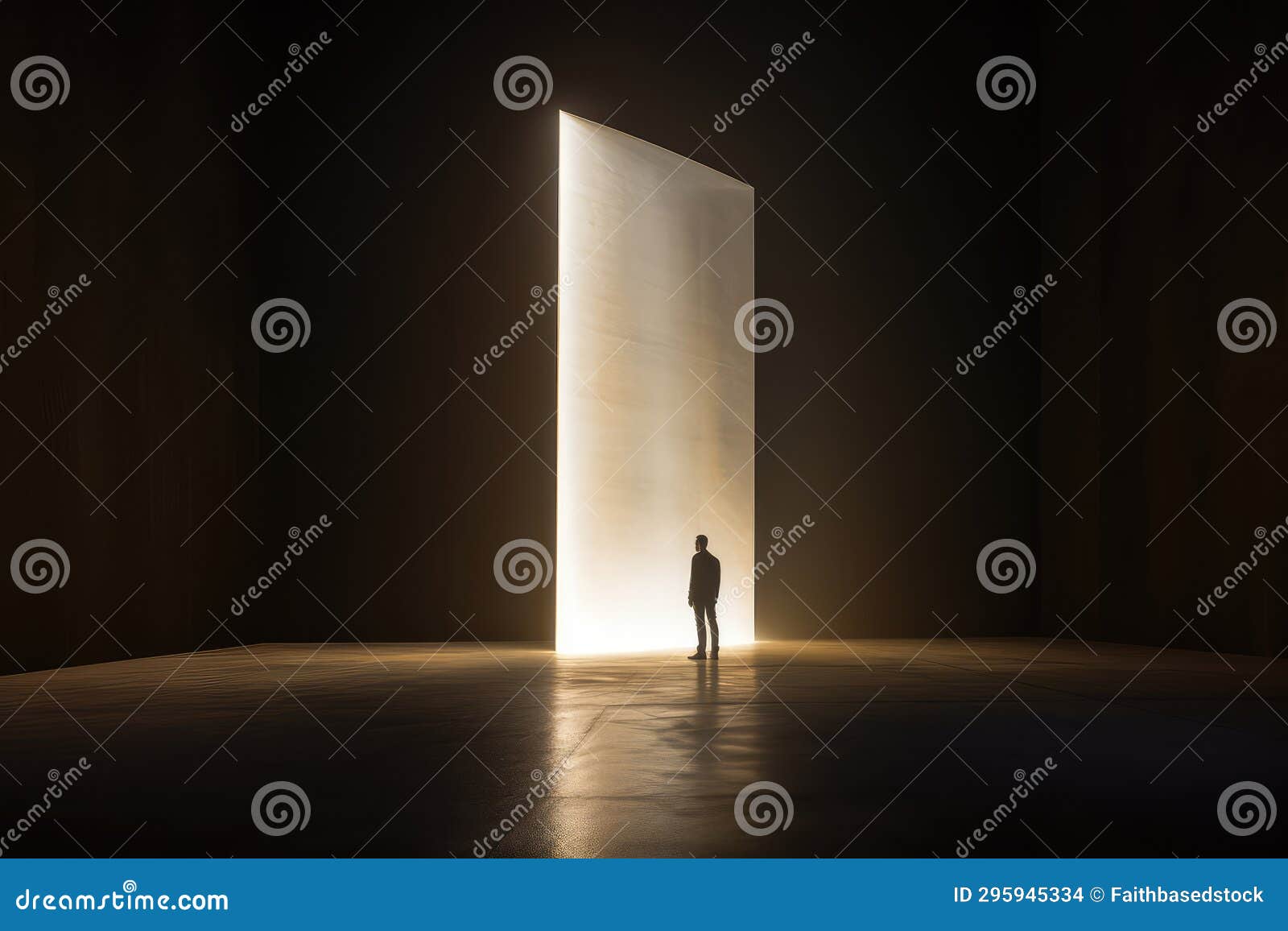 Man in Front of a Light. Gateway Concept Stock Illustration ...