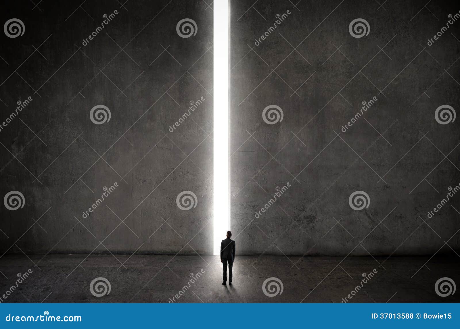 Man in Front of a Lighted Up Way Stock Photo - Image of fear, prison ...