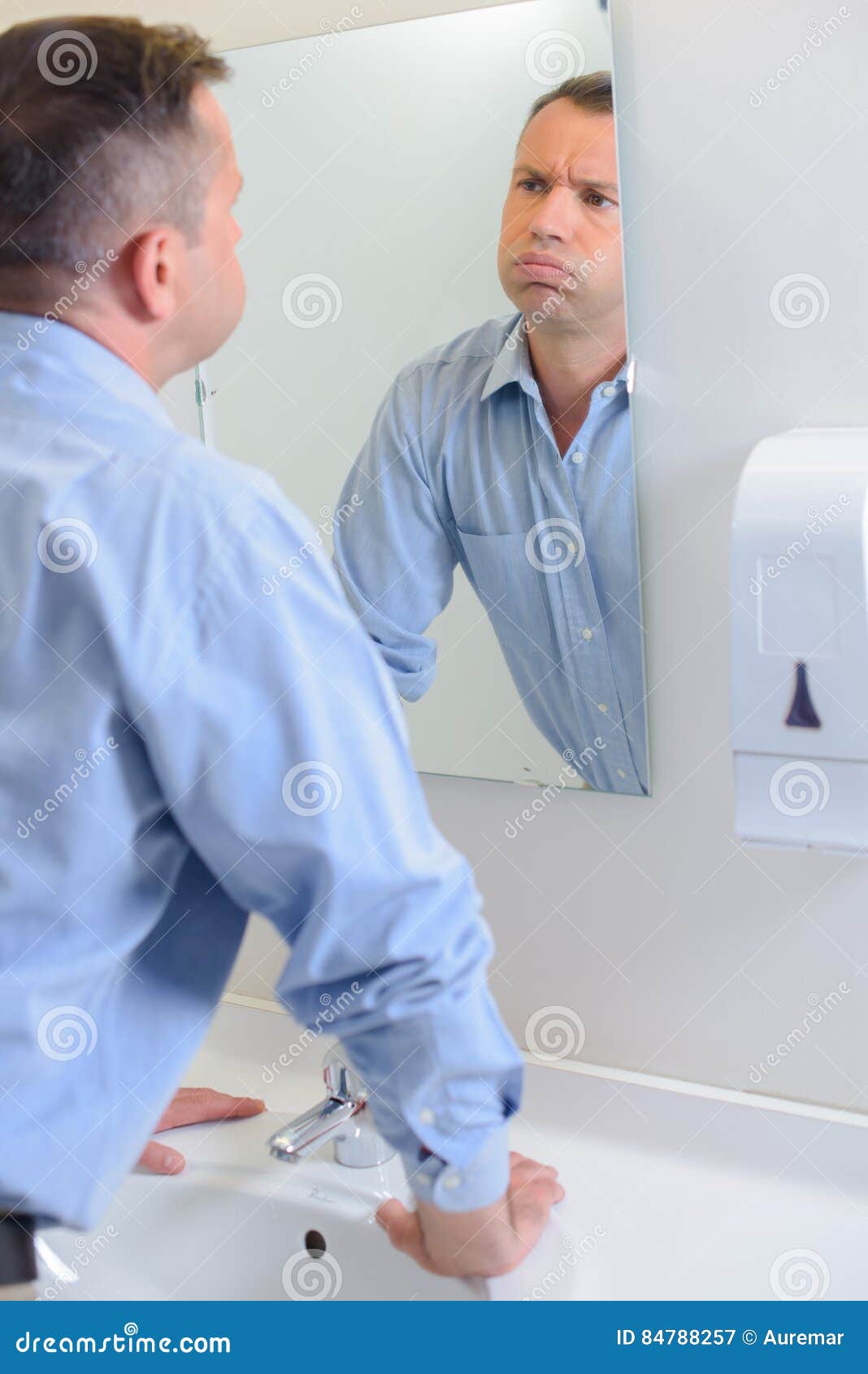 Man in front mirror stock image. Image of practicing - 84788257
