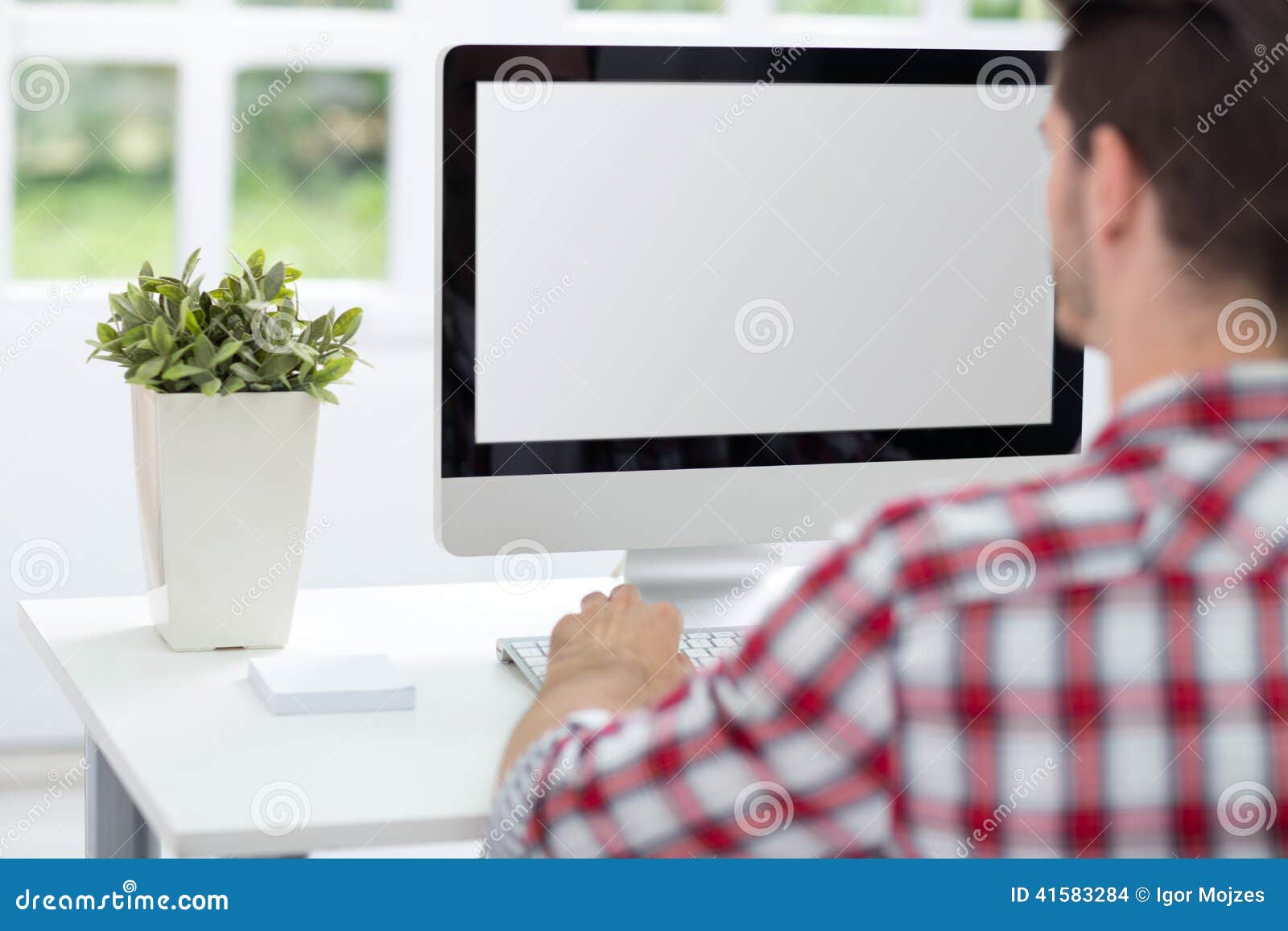 Man in front of screen stock photo. Image of copyspace - 41583284