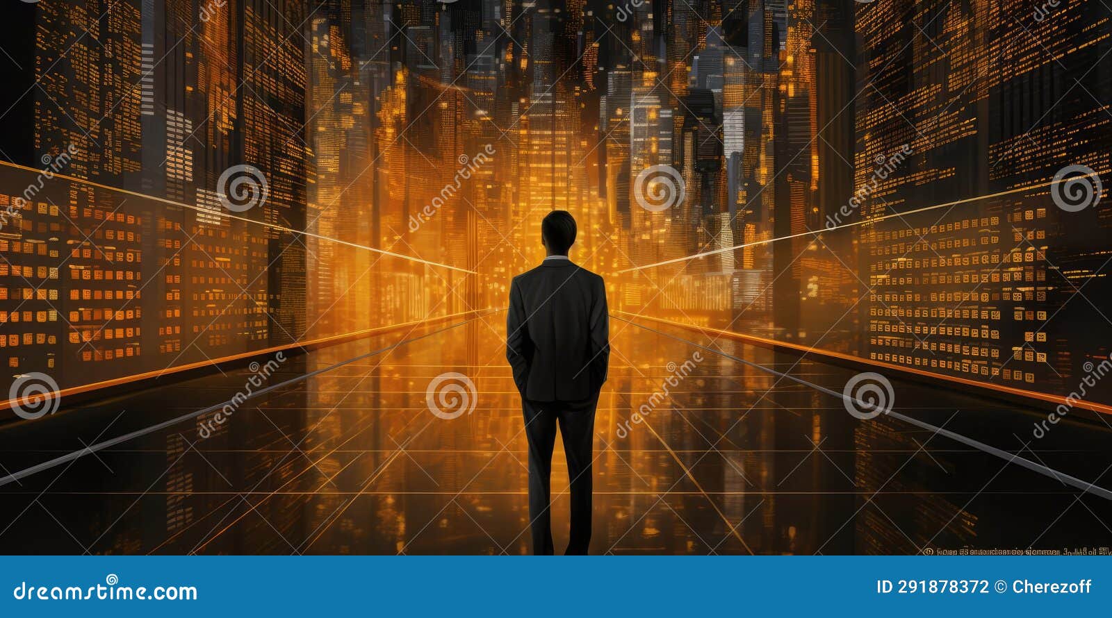 The Man in Front of the Trading Charts Stock Illustration ...